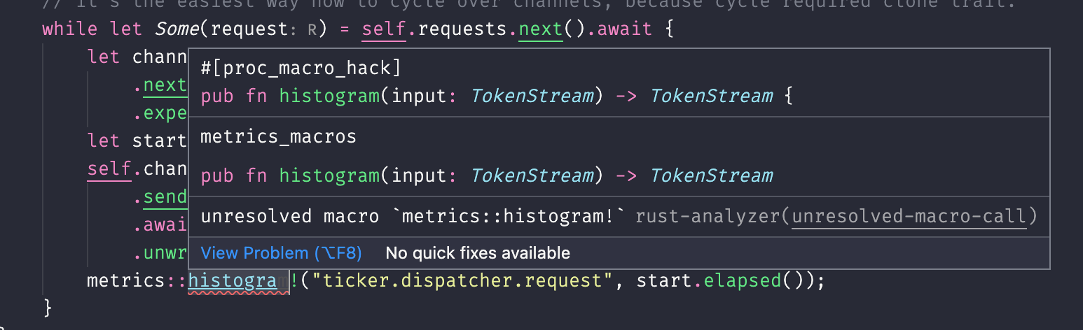 Unresolved Macro `metricshistogram` · Issue 8981 · Rust Langrust Analyzer · Github 