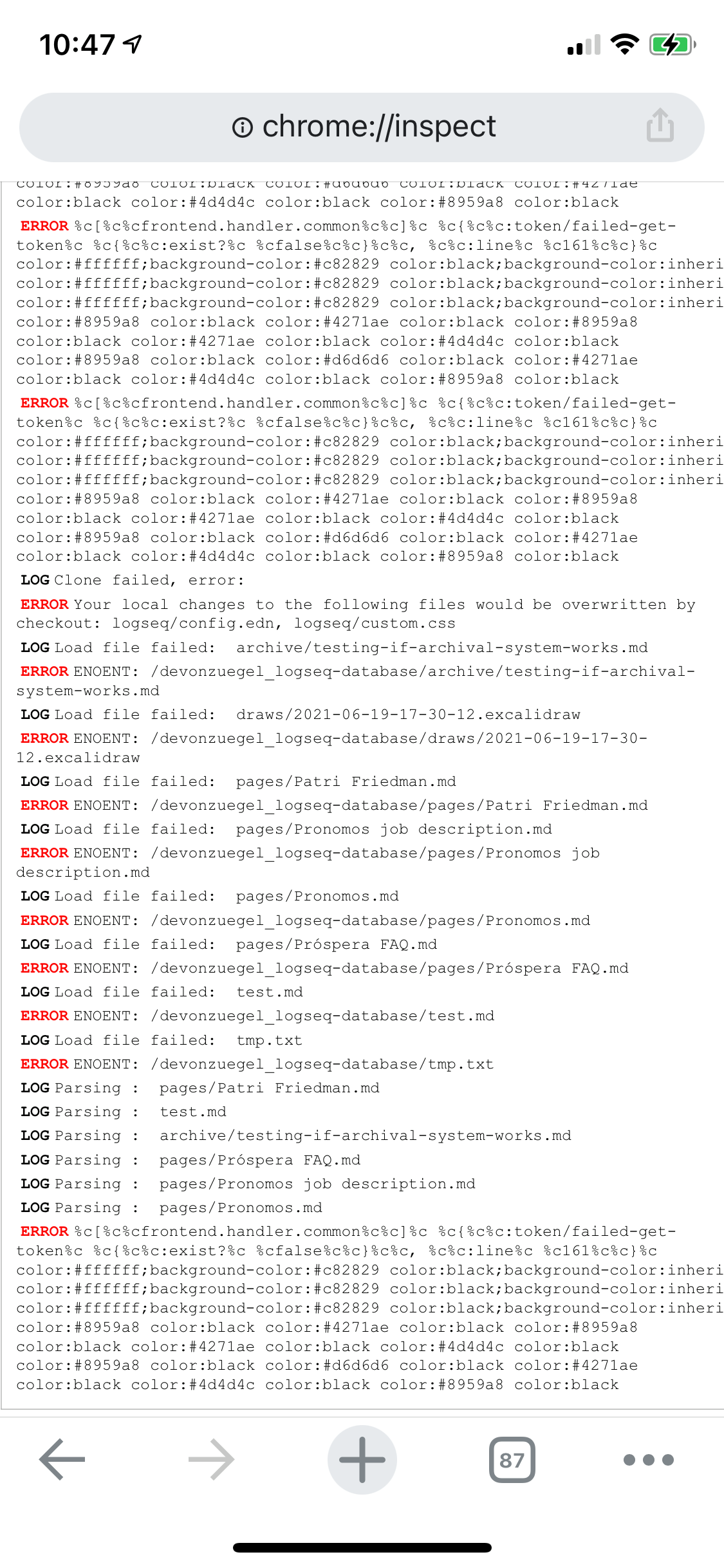 Git Sync Fails In Browser Chrome For Both Ios And Desktop · Issue