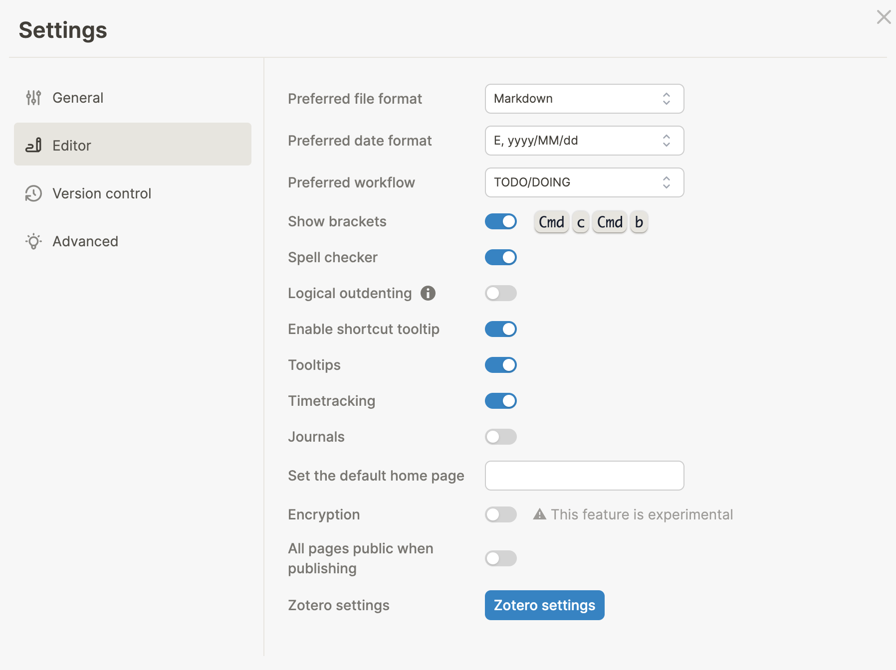 enhance: tiny improvements to Settings by devonzuegel · Pull Request #3279 · logseq/logseq · GitHub
