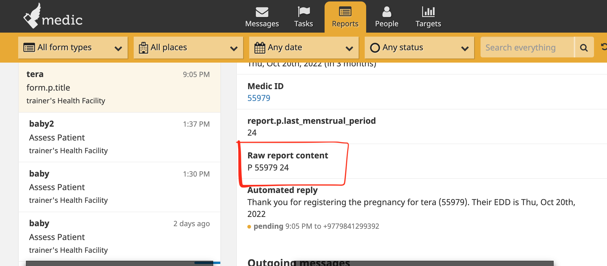 The Reports Raw Content Has The Label In The Wrong Place · Issue 7657 · Mediccht Core · Github