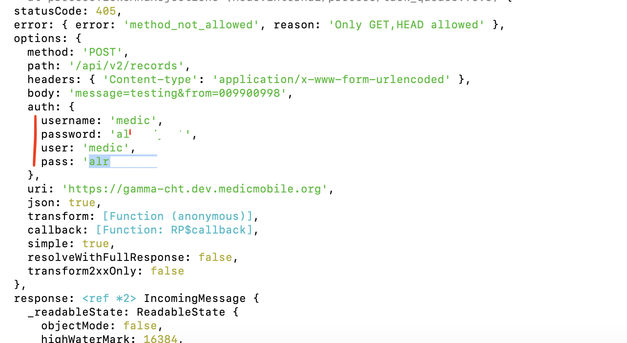 Credentials exposed in logs · Issue #7990 · medic/cht-core · GitHub