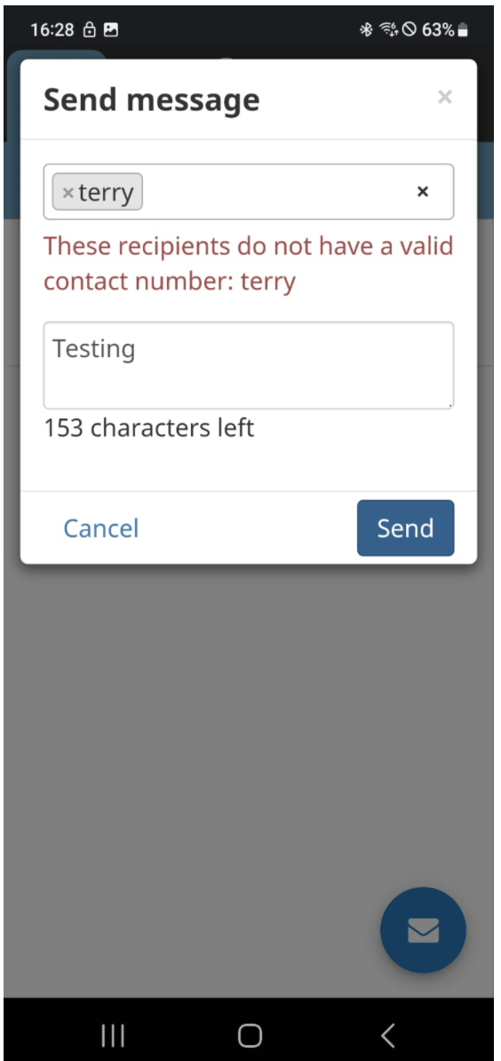 Show Error Message If None Of The Contacts Has A Phone Number When Sending Messages · Issue 4200