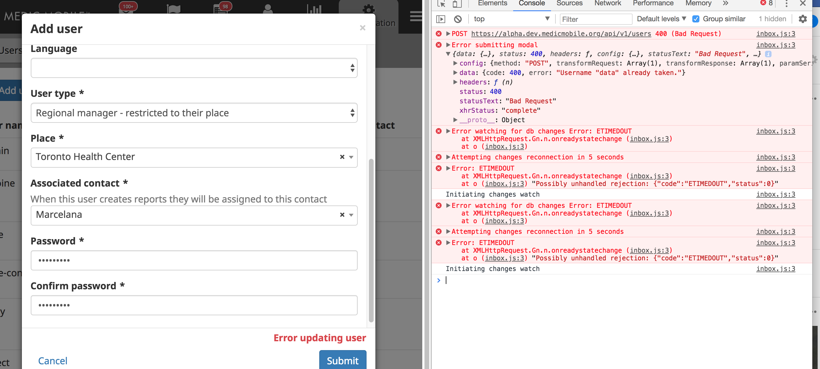 Show meaningful error when 'username' is already taken · Issue #4209 ...