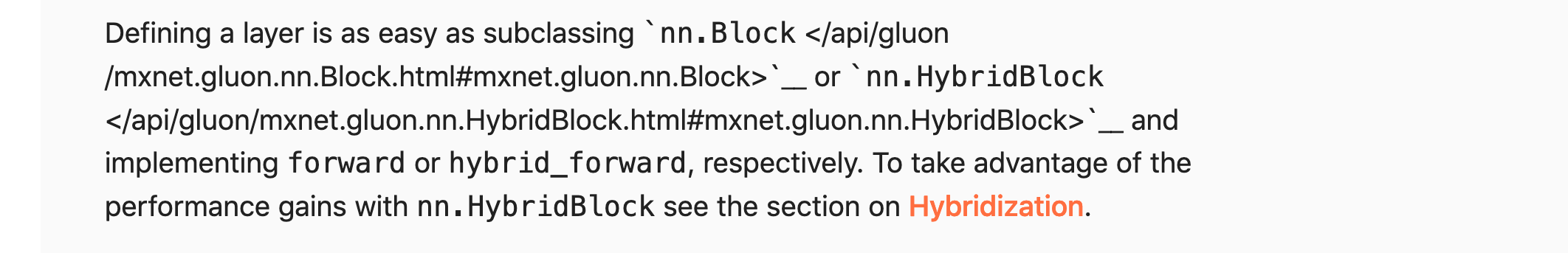 [Website][Doc] Gluon Custom Layers doc rendering issue · Issue #17417 · apache/mxnet · GitHub