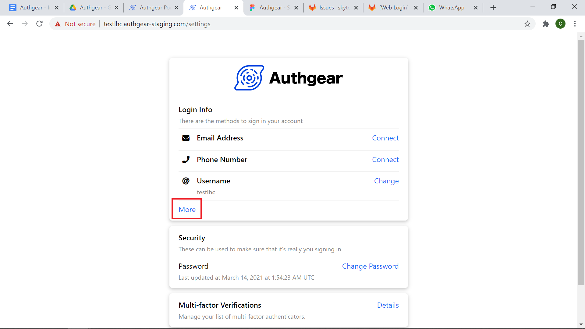[Portal, Settings] Display "More" button when all information is shown · Issue #1061 · authgear ...