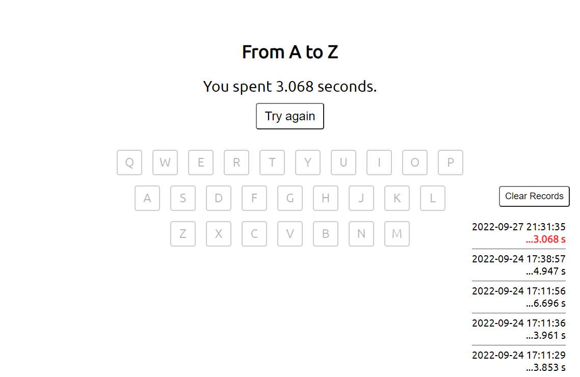 GitHub - TSinChen/alphabet-typing: 試試看單純的 A 到 Z 英打可以多快吧！