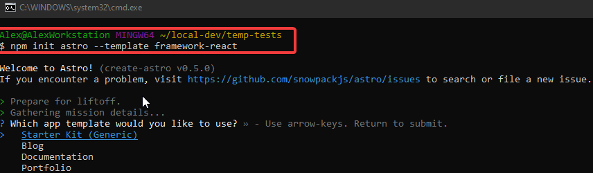 🐛 BUG: npm init astro --template does not use requested template · Issue #737 · withastro/astro ...