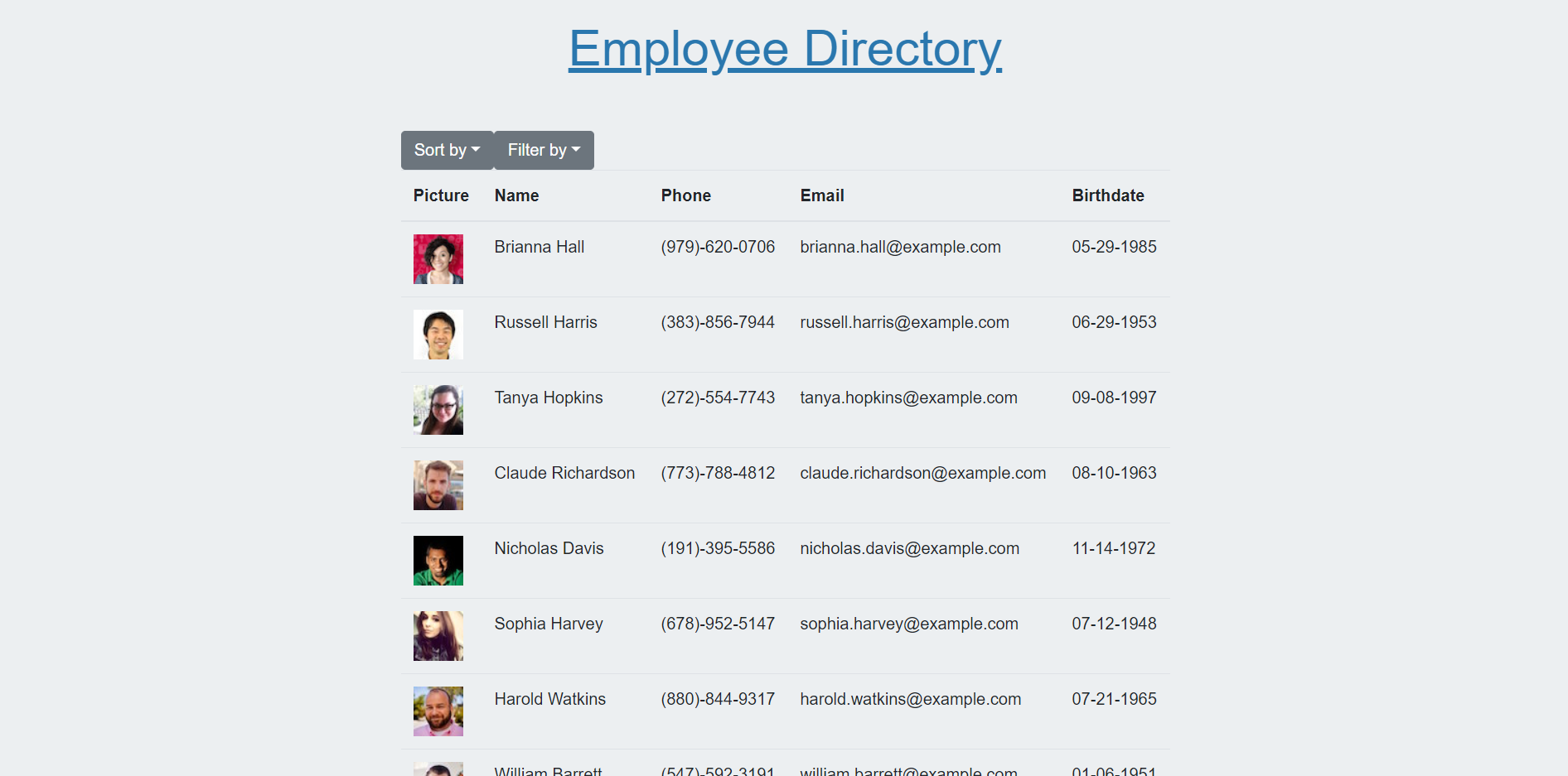 GitHub - trager1122/employeedirectory