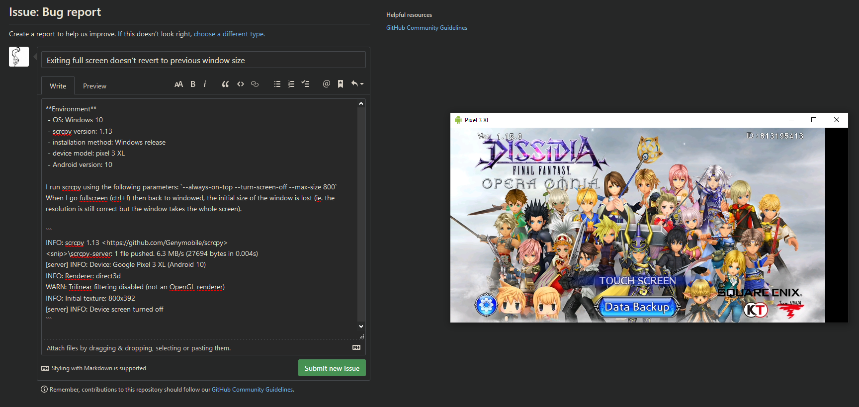 Exiting full screen doesn't restore the correct window size · Issue ...