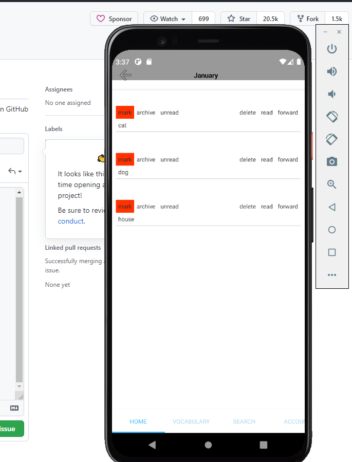 Swipe action · Issue #9556 · NativeScript/NativeScript · GitHub