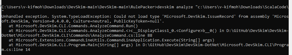 Devskim Issuerecord Error While Analyzing Scala Code · Issue 222 · Microsoftdevskim · Github 