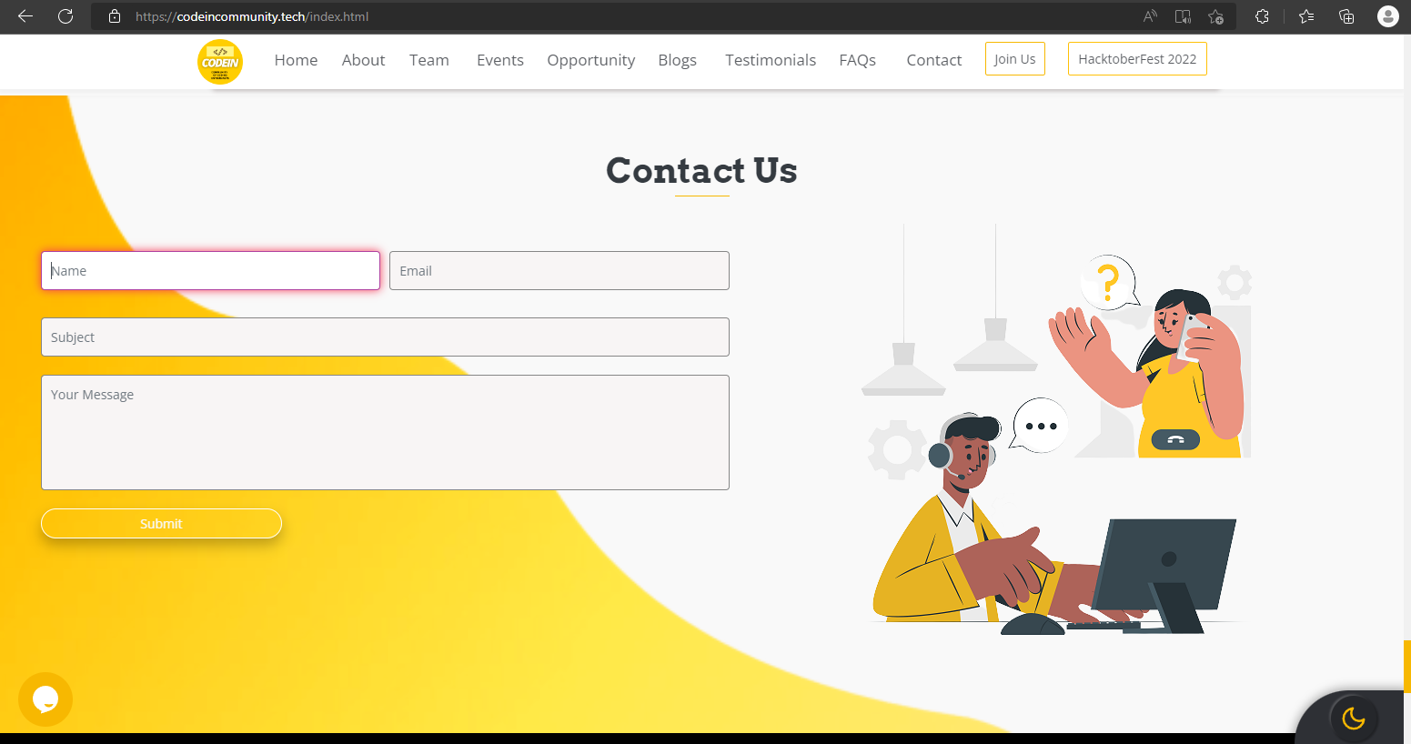 Modify Home Page UI (Contact Us form & Newsletter Subscription form) · Issue #484 ...