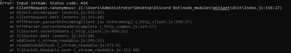 Error Input Stream Status Code 416 · Issue 719 · Fentnode Ytdl Core · Github 