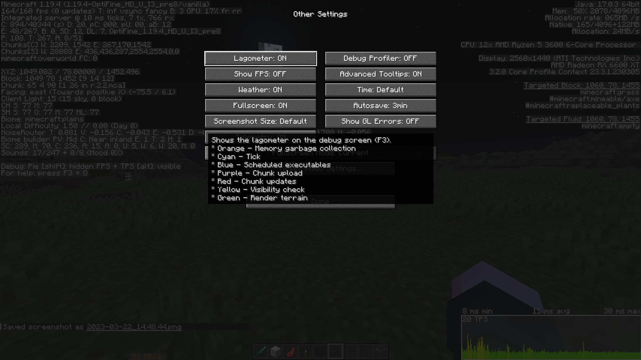 [Bug] Lagometer not shown on F3 menu · Issue #7321 · sp614x/optifine ...