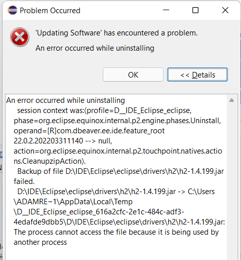 Error in Update with h2.jar · Issue #16109 · dbeaver/dbeaver · GitHub