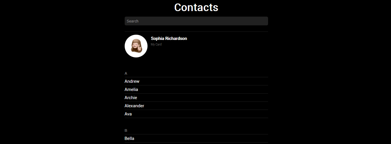 GitHub - BPSK1994/contacts-filter: Search for items in a list using javascript.