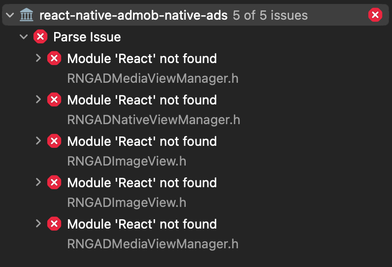 Build failed in ios · Issue #144 · ammarahm-ed/react-native-admob-native-ads · GitHub