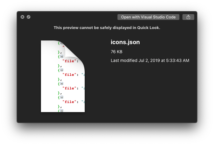 JSON, possibly others, no longer work with macOS Catalina (10.15) · Issue #104 · sindresorhus ...