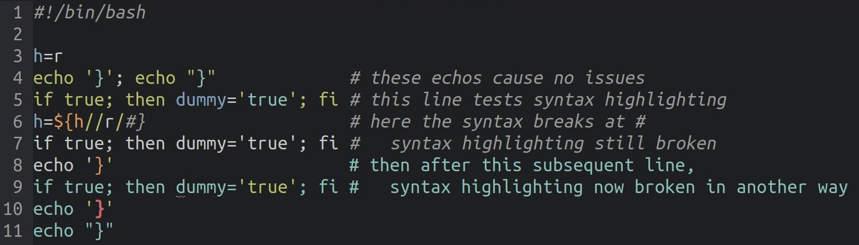 Syntaxshvim Fails After Substituting Into A String · Issue 11809 · Vimvim · Github