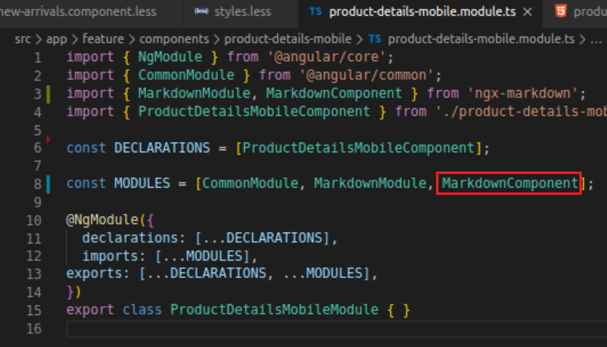 'markdown' is not a known element: · Issue #215 · jfcere/ngx-markdown · GitHub