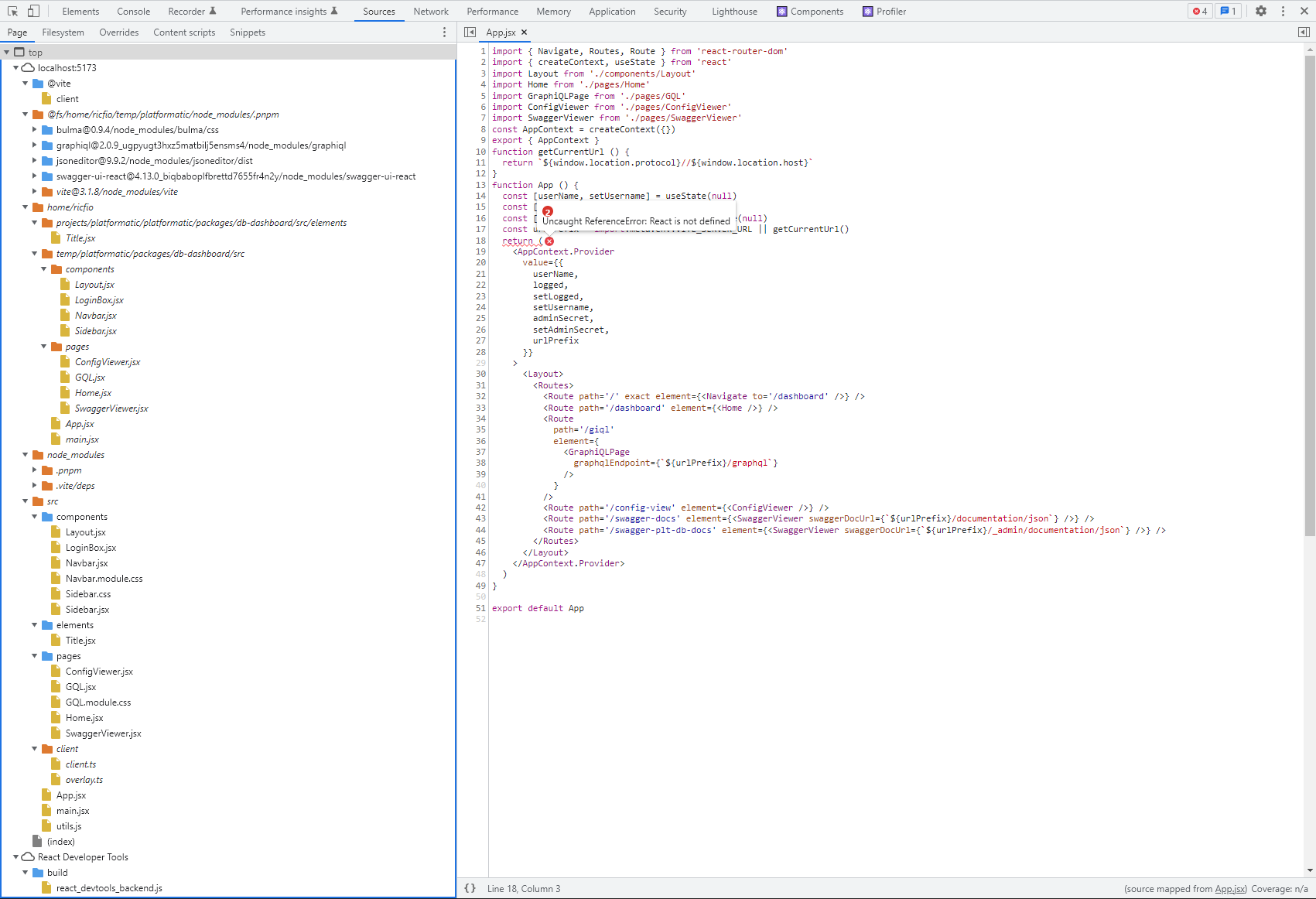 React is not defined (running dashboard development server) · Issue #228 · platformatic ...