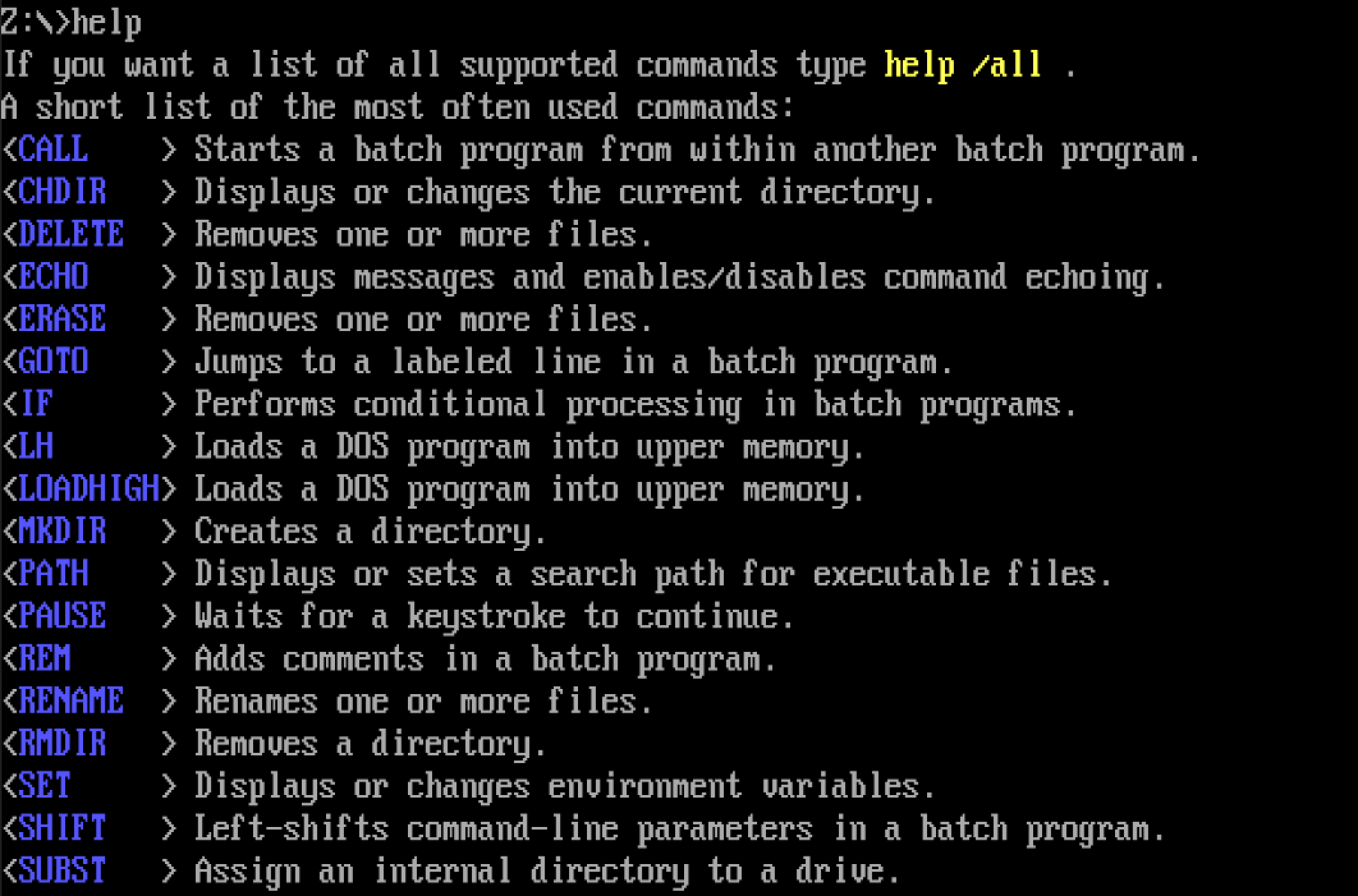 Various issues with the HELP command · Issue #1685 · dosbox-staging ...
