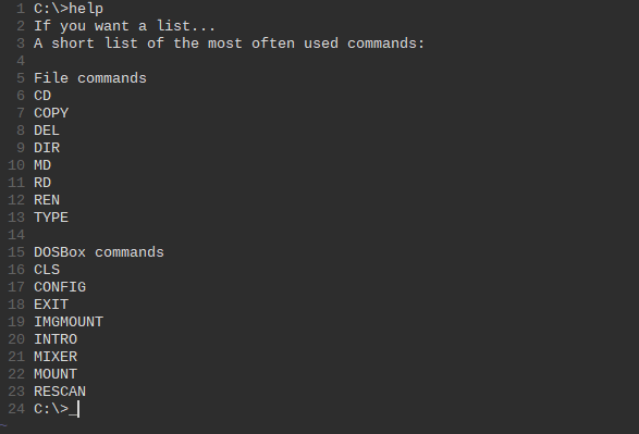Various issues with the HELP command · Issue #1685 · dosbox-staging/dosbox-staging · GitHub