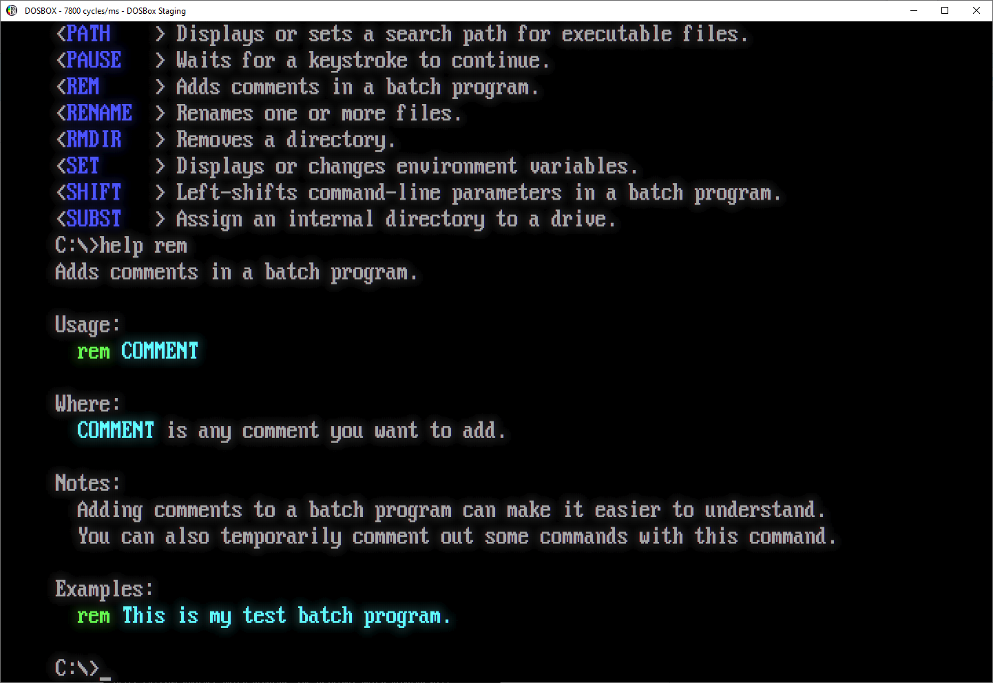 Various issues with the HELP command · Issue #1685 · dosbox-staging/dosbox-staging · GitHub