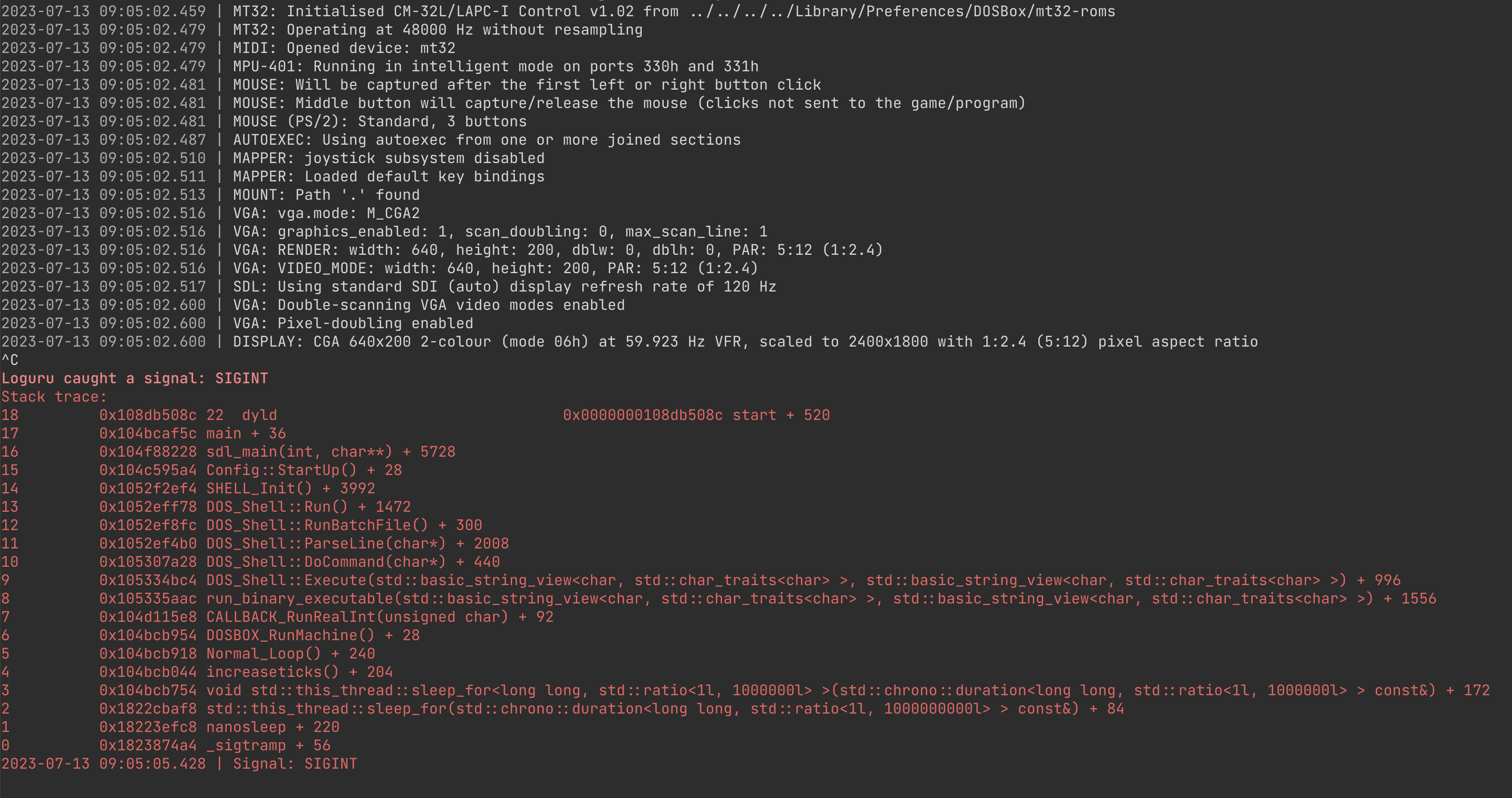Loguru Stack Trace Not Showing Function Names On Linux · Issue 2679 · Dosbox Stagingdosbox 