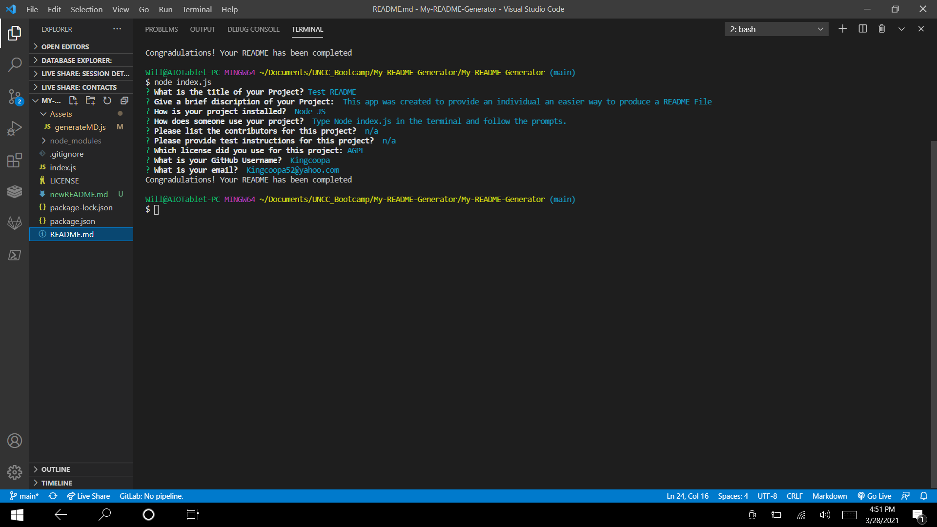 GitHub - Kingcoopa/My-README-Generator