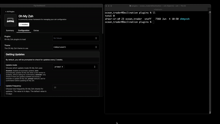 bug: Unable to Change Oh My Zsh Theme Reliably · Issue #2578 · withfig/fig · GitHub