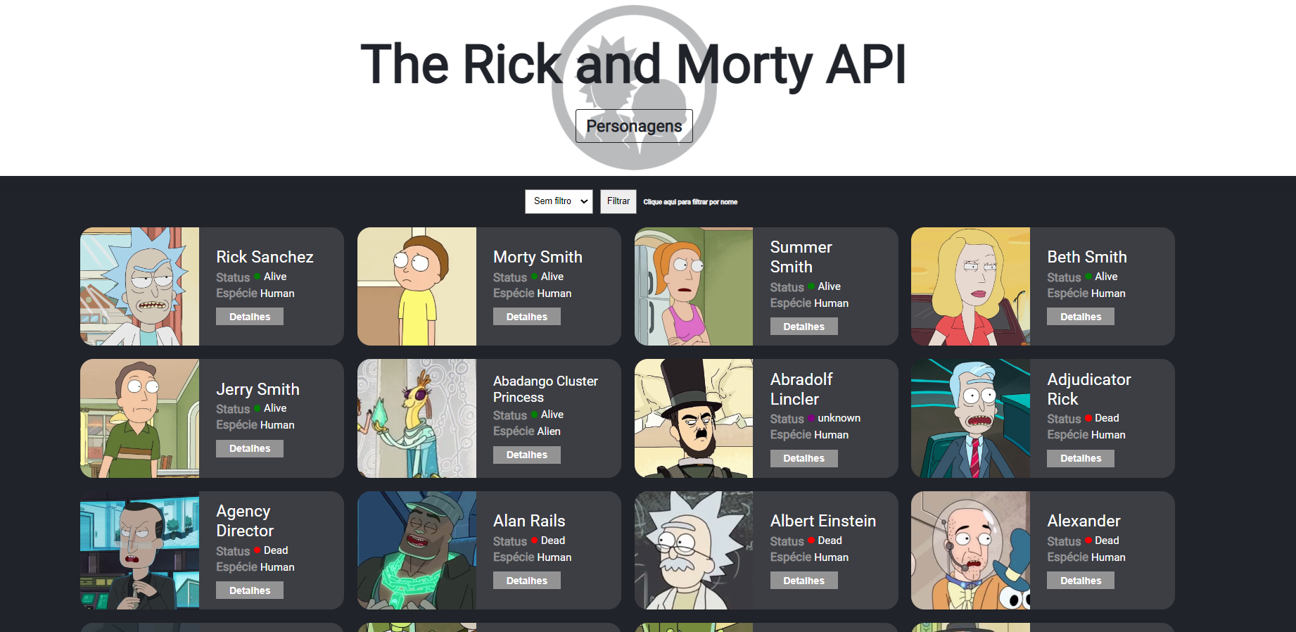 GitHub - Reynaldoads/rickandmortyapi: Repositório para praticar react utilizando a API do "The ...