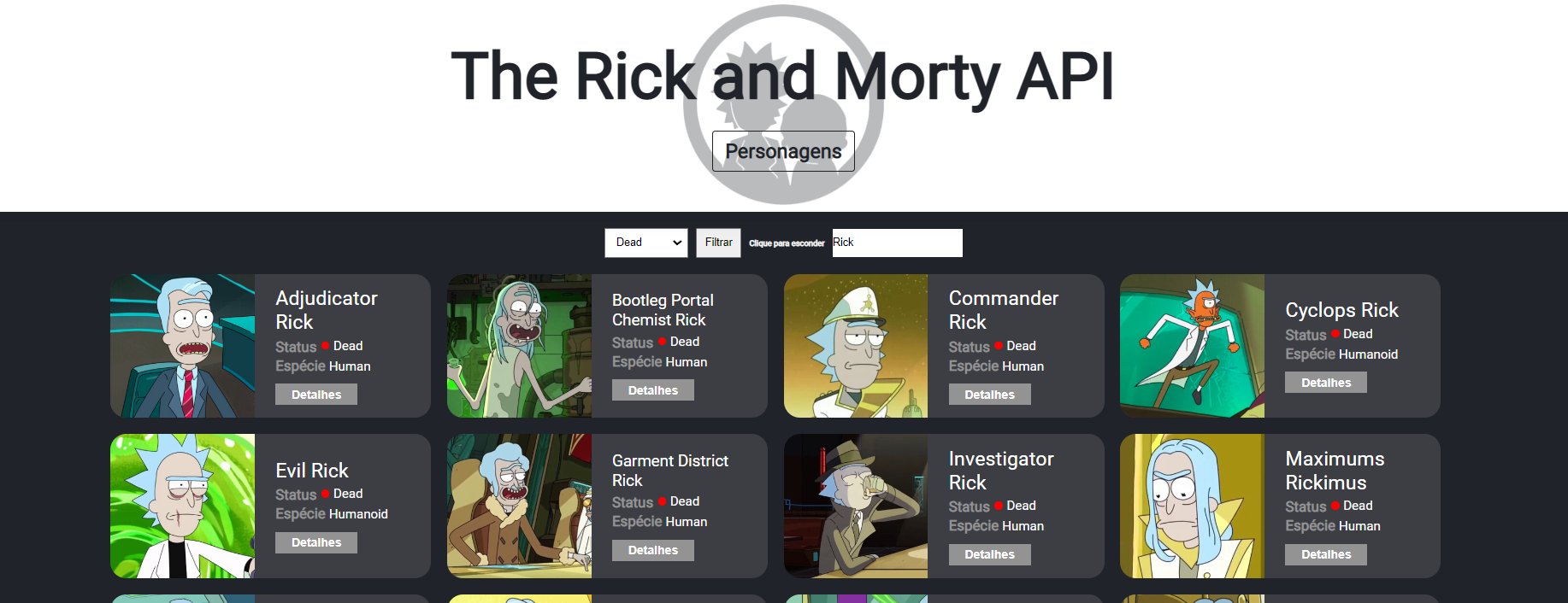 GitHub - Reynaldoads/rickandmortyapi: Repositório para praticar react utilizando a API do "The ...