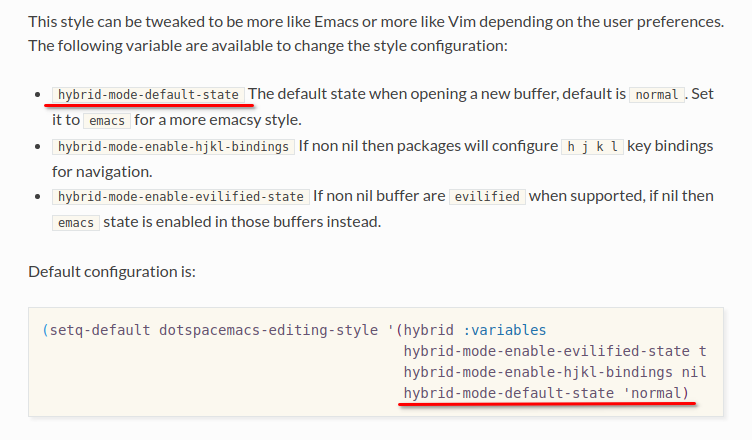 hybrid-mode-default-state doesn't work · Issue #15025 · syl20bnr/spacemacs · GitHub