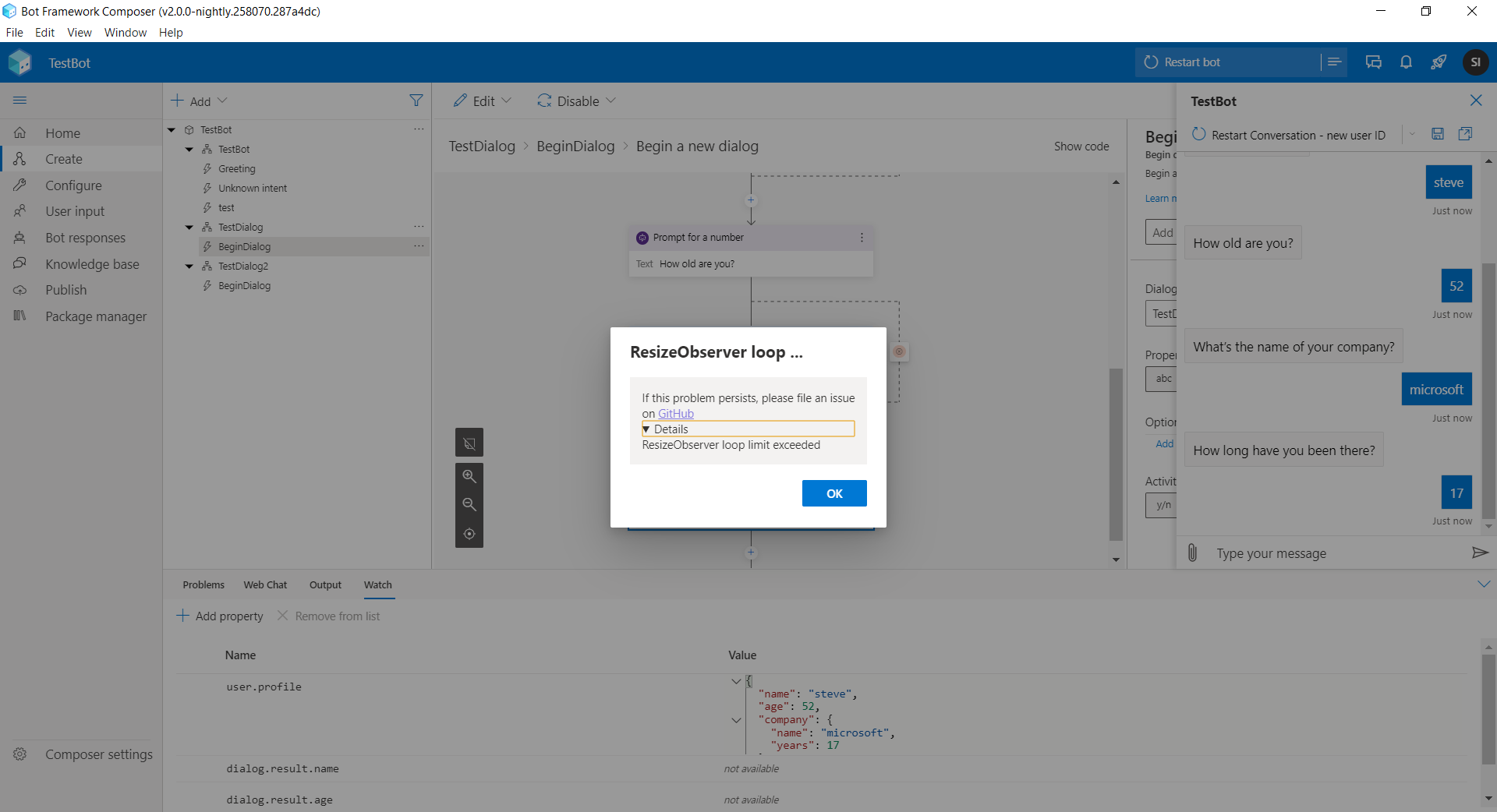 Watch Panel Crashes When Watching A Variable Name Used In Multiple Dialogs · Issue 8362