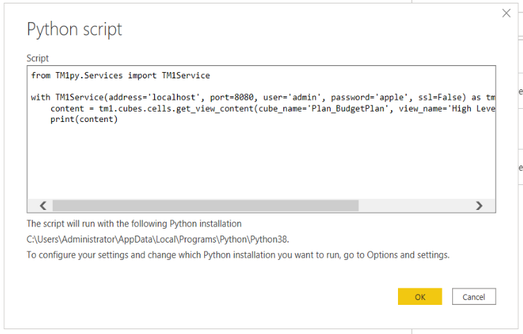 tm1py and powerbi getting started ? · Issue #306 · cubewise-code/tm1py · GitHub