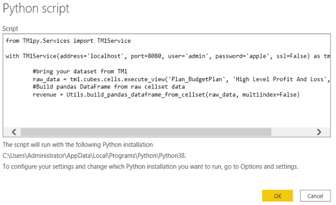 tm1py and powerbi getting started ? · Issue #306 · cubewise-code/tm1py · GitHub