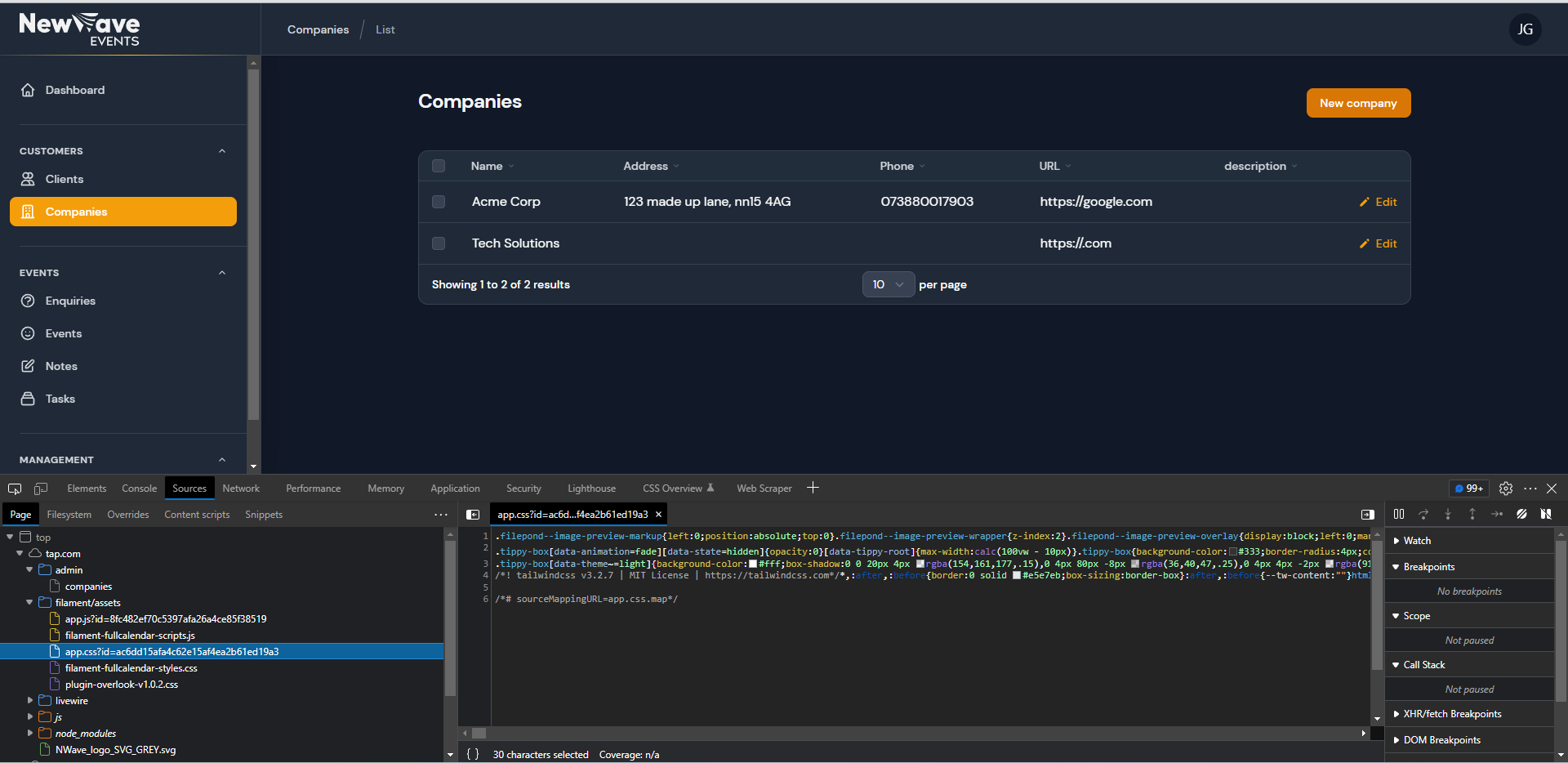 Custom Theme Appcss Not Loading On Build Or Dev · Filamentphp 7306
