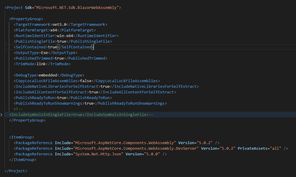 Blazor WASM .NET5.0 Standalone publish action fails with "GenerateBundle" and "Must specify the ...