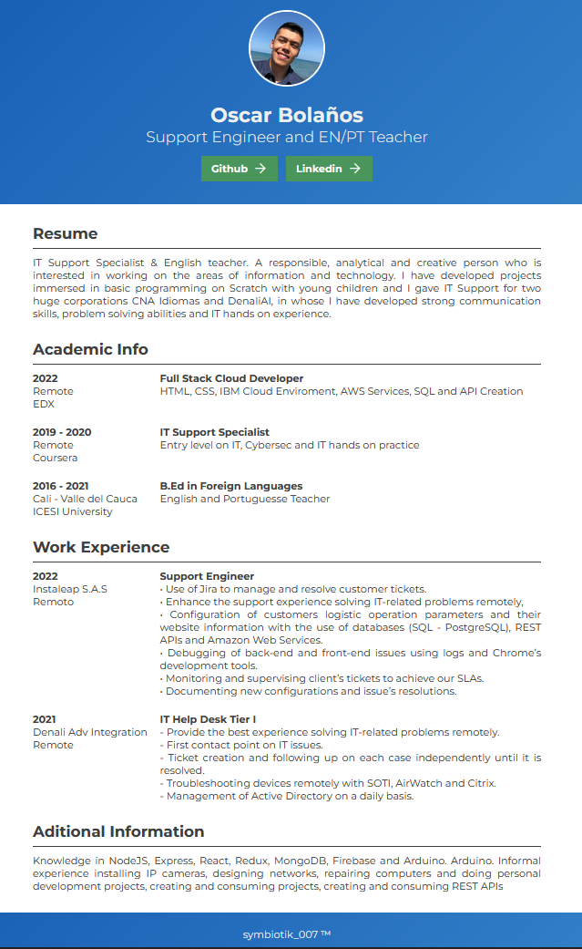 GitHub - symbiotik007/Hoja-de-Vida: CV