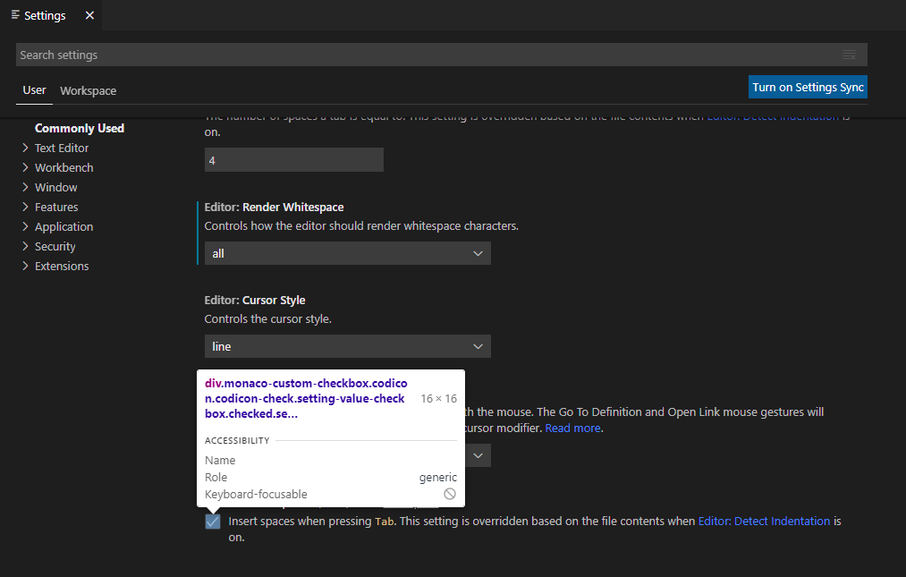 Manage_Settings_DeveloperTool:There is no name defined for checkbox ...