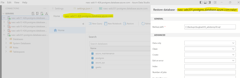 Incorrect database shown in Backup/Restore dialog title · Issue #23158 · microsoft ...