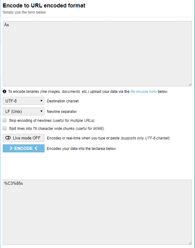 UTF-8 characters encodes feil i urler i admission notification email ...