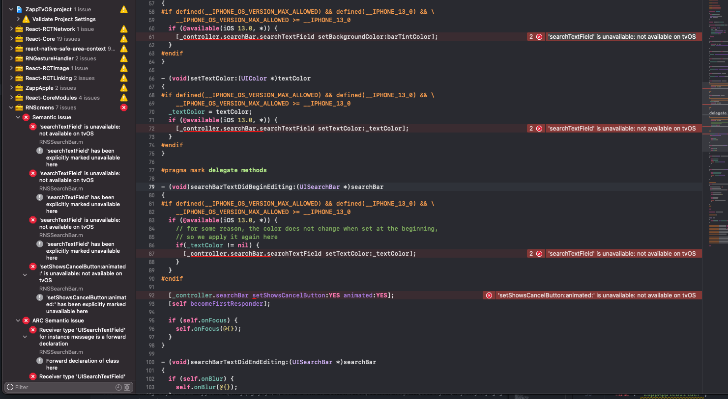 [tvos]: Compilation issue: 'searchTextField' is unavailable: not available on tvOS · Issue #993 ...
