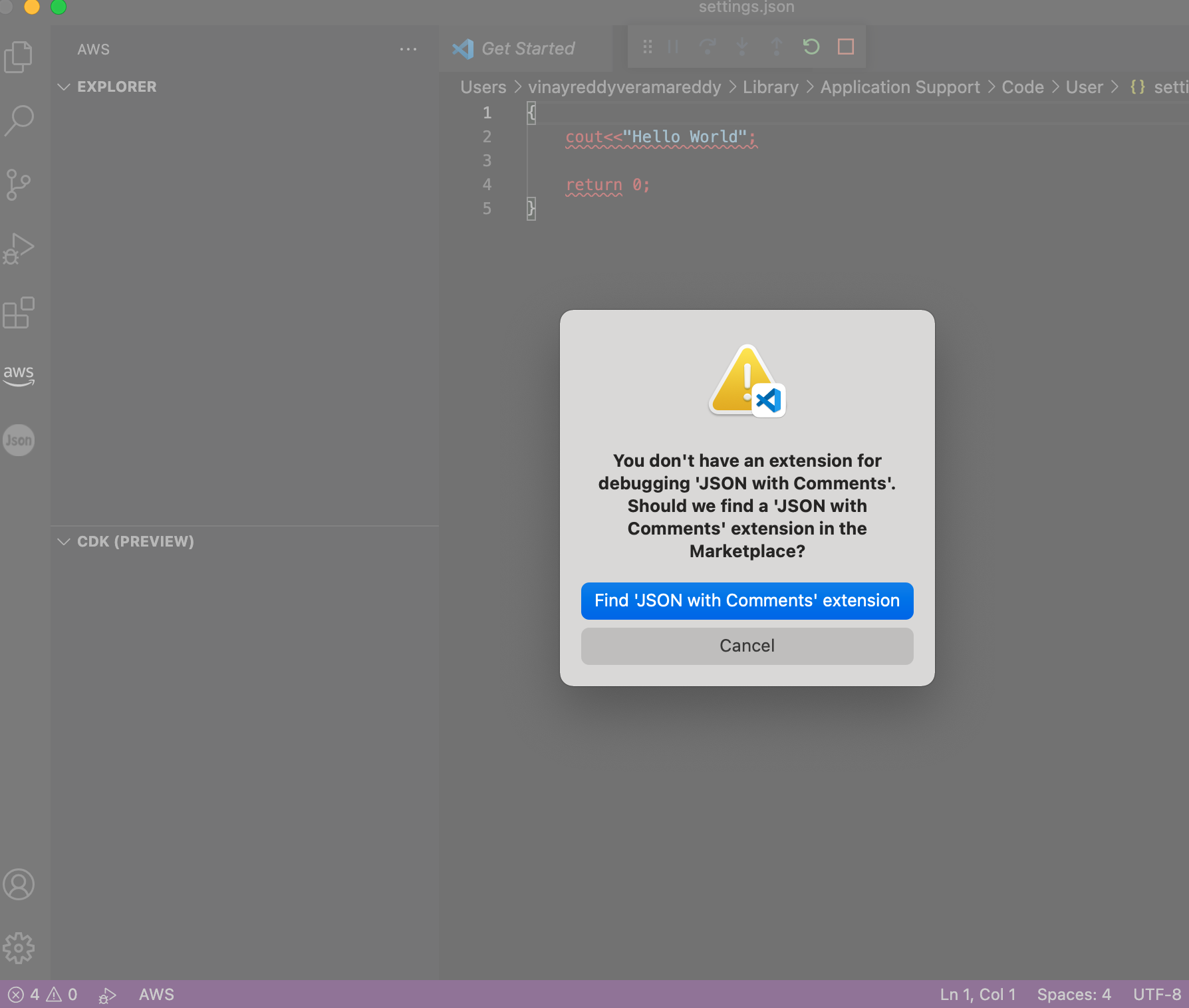 Json Extension · Issue 2242 · Awsaws Toolkit Vscode · Github 5242