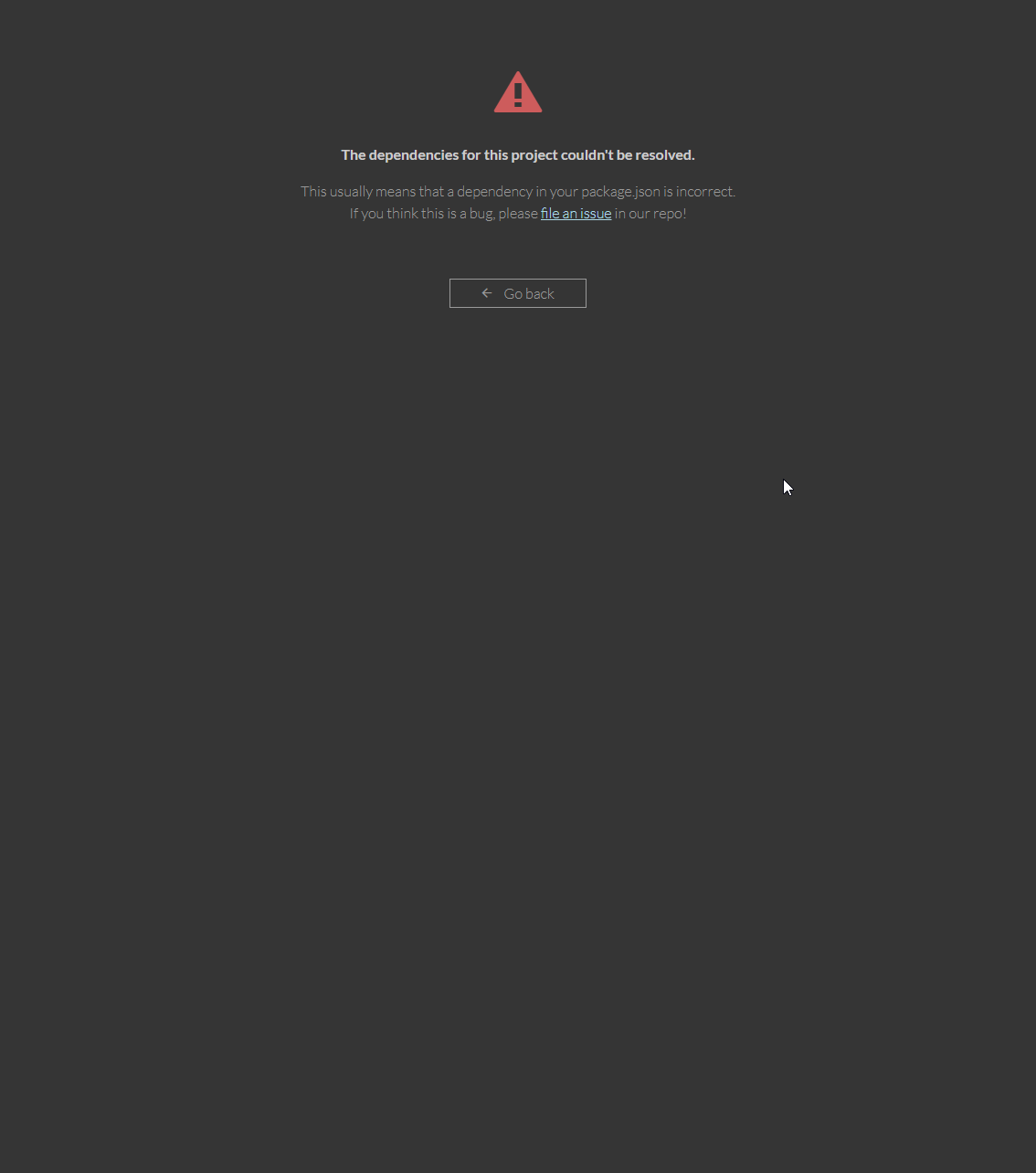 Depdependency Issue · Issue 740 · Stackblitz Core · Github
