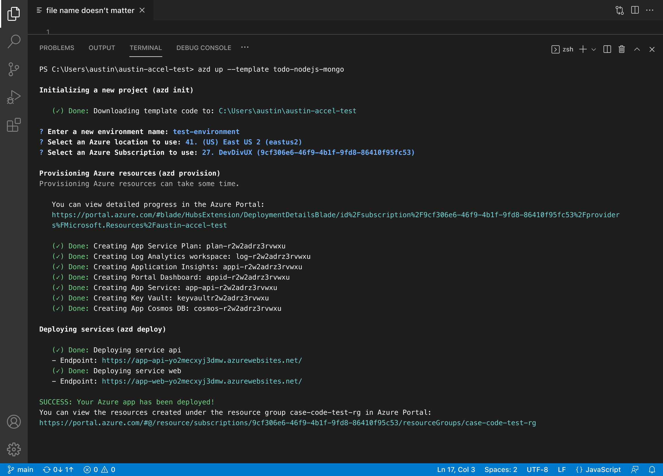 Confusion in status in between provisioning and deployment steps · Issue #1368 · Azure/azure-dev ...