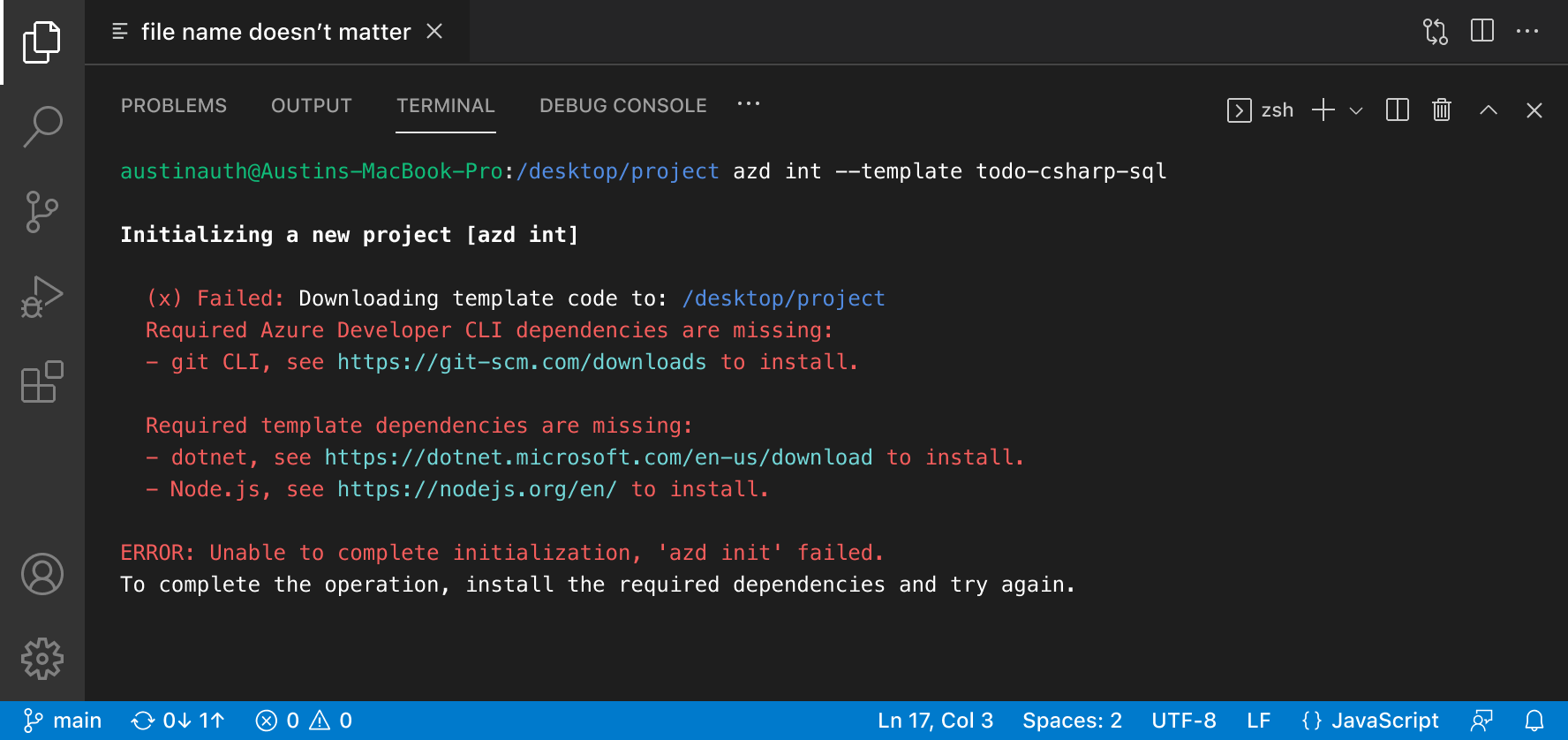 Make template dependency errors more clear · Issue #1449 · Azure/azure-dev · GitHub