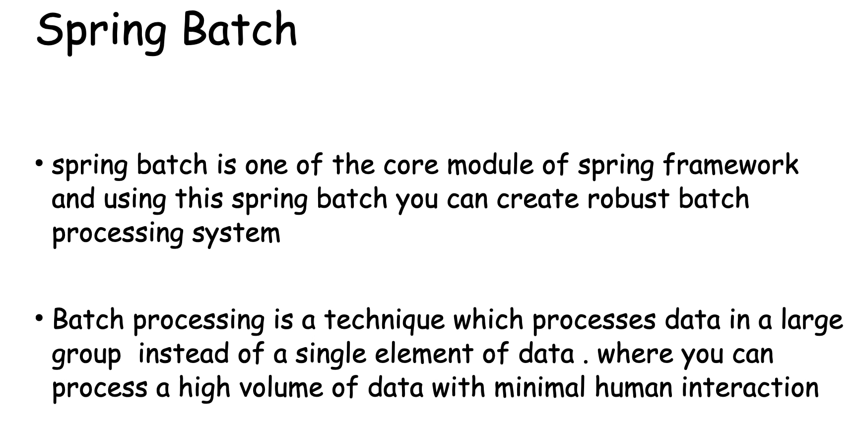 Github Jdbirlajdmasterspringbatch This Repo Will Contain All About Spring Batch
