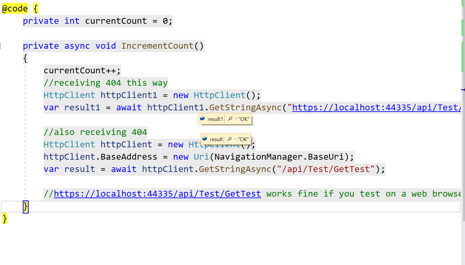 Webapi 404 Error With Client · Issue 20204 · Dotnetaspnetcore · Github 7532